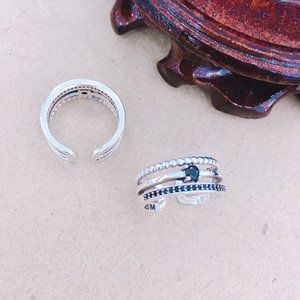 Jewelry | 925 Silver Vintage Double Line Diamond Ring | Poshmark